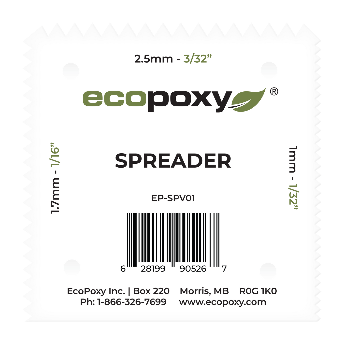 V-Notched Spreader — EcoPoxy USA Inc.